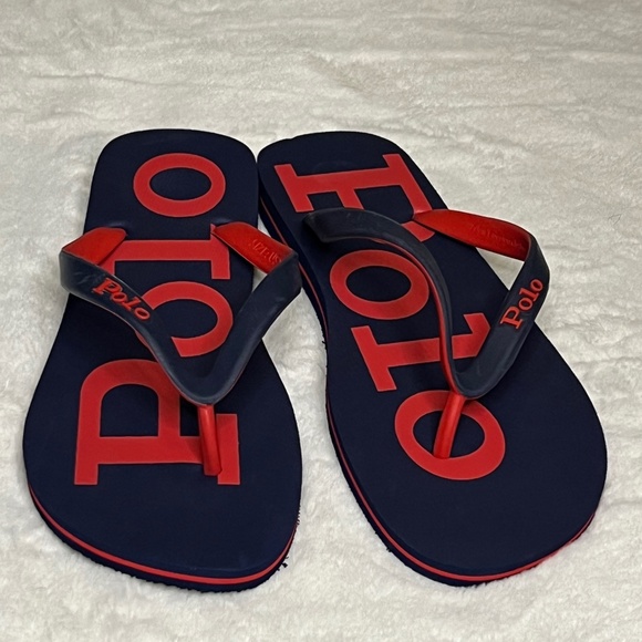 Polo Ralph Lauren | Shoes | Polo Ralph Lauren Bold Logo Flipflops Red ...